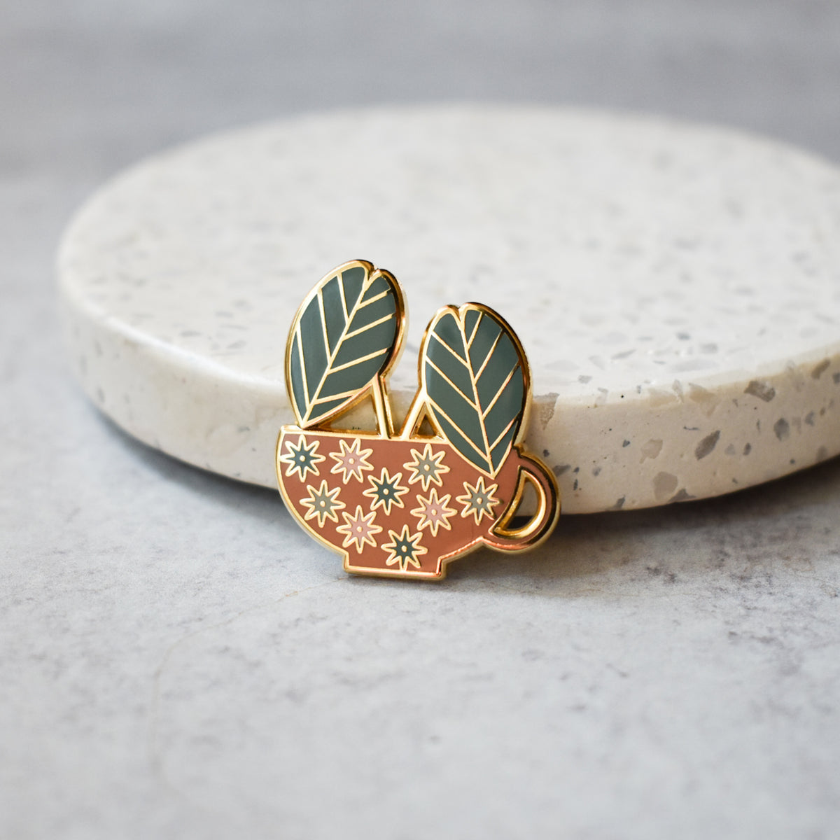 Plant Teacup Enamel Pin – Tea Thoughts